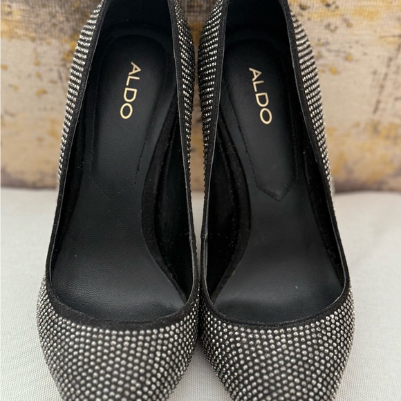 Aldo | Shoes | Aldo Black And Silver Studded Heels | Poshmark